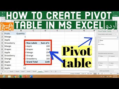 How To Create Pivot Table In Ms Excel How To Make Pivot Table In Ms Excel YouTube