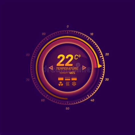 Thermostat Or Smart Thermometer Control Dial Stock Vector Illustration Of Smart Electronic