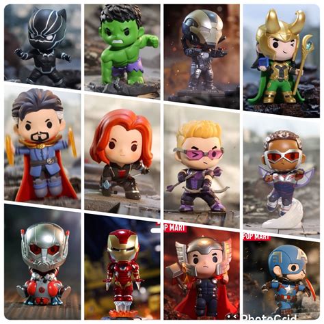 Marvel Pop Mart Popmart Avengers Box Set Black Panther Hulk Captain