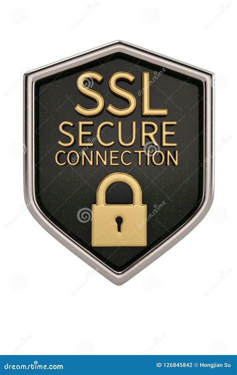 Shield And Lock Ssl Secure Design Isolated On White Background Stock Illustration