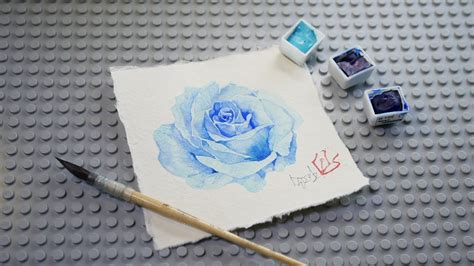 수채화로 파란장미 그리기 Youtube