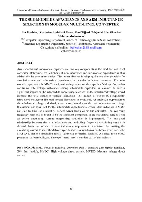 Pdf The Submodule Capacitance And Arm Inductance Selection In Modular Multi Level Converter