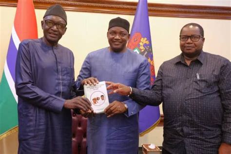 Gambian Author And Diplomat Rtd Col Sam Sarr Presents Latest Book To Barrow The Point