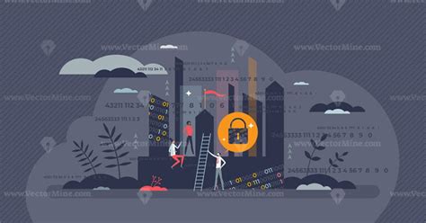 Network Security And Safe Cyberspace Platform With Protection Outline Concept Vectormine