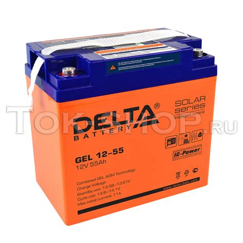 Delta GEL 12-55 – аккумулятор 12В, 55Ач. Купить по выгодной цене!