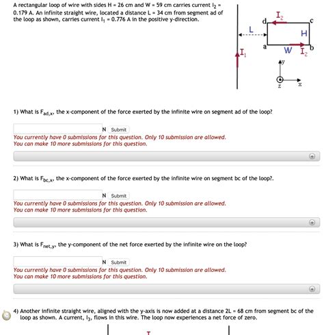 Solved A Rectangular Loop Of Wire With Sides H Cm And W Chegg