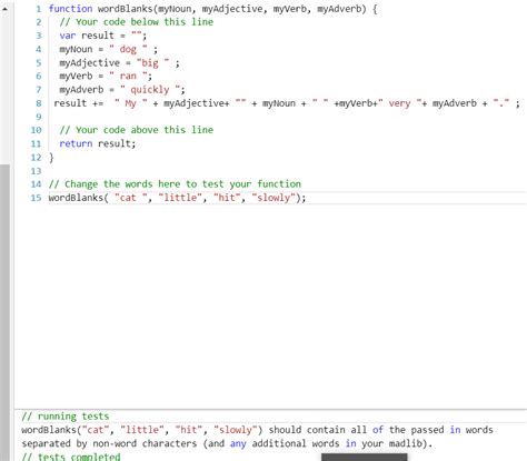 Problems With Word Blanks Javascript The Freecodecamp Forum