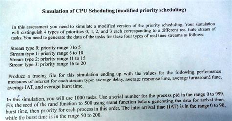 Solved Simulation Of Cpu Scheduling Modified Priority Scheduling In This Assessment You Need