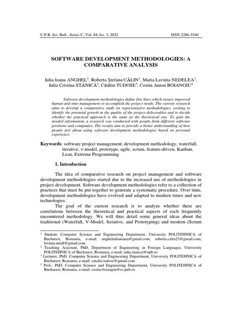 Software Development Methodologies A Comparative Analysis Pdf