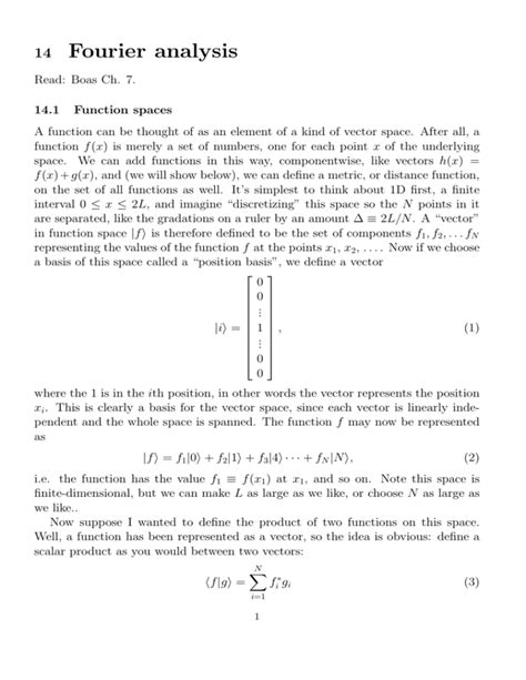 Fourier Analysis 14
