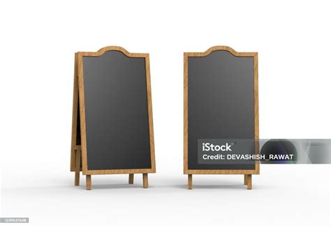 고립 된 흰색 배경 3d 그림에 빈 나무 옥외 광고 스탠드 모형 명확한 거리 간판 보드 조롱 칠판에 대한 스톡 사진 및 기타 이미지 Istock