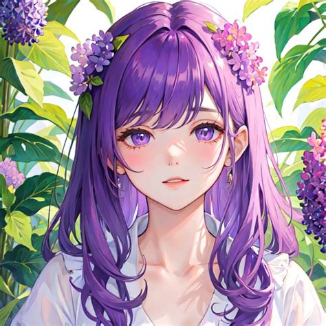 Anime Girl Anime Art Ai Art Anime Girl Fille Violet Purple