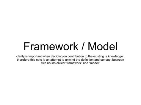 Model Framework Ppt