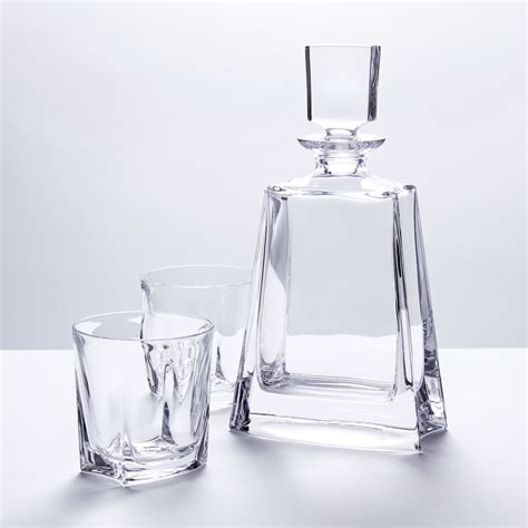 Crystal Clear Contemporary Whiskey Decanter Glasses Set Of 7 Crystal Wonderland Touch