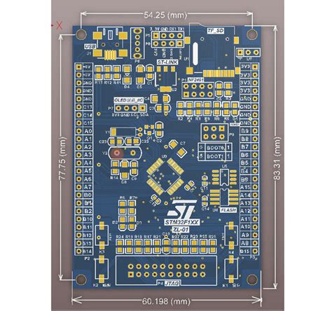 Placa De Desarrollo Vacía Stm32f103 Arm Cortex M3 Soldadura Artesanal