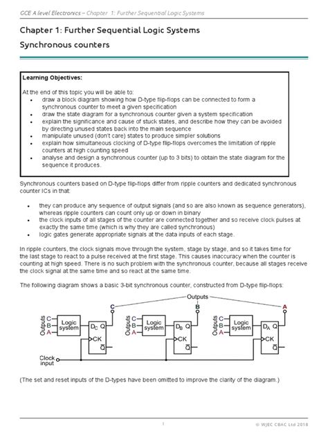 Chapter 1 Further Sequential Logic Systems Synchronous Counters Pdf