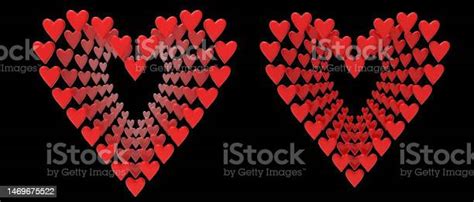검은 배경에 고립된 하트 세트 광고 엽서 웹사이트 포스터 배너의 디자인 요소로 사용합니다 3d 그림입니다 개체 그룹에 대한 스톡 사진 및 기타 이미지 Istock