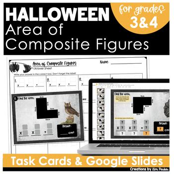 Halloween Task Cards Area Of Composite Figures Non Overlapping Rectangles