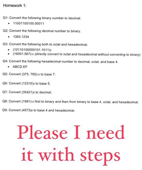 Solved Homework 1 Q1 Convert The Following Binary Number