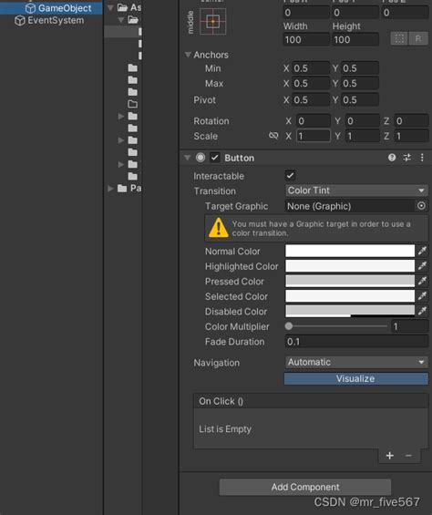 Unity Ugui之button控件的简单认识unity Guibutton Csdn博客