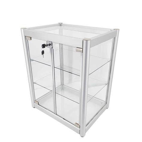 Latitude Run®® Aluminum Acrylic Plexiglass Display Showcase Swing Door