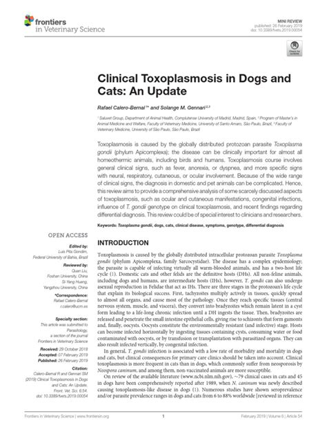 Toxoplasmose Pdf Immunology Medical Specialties
