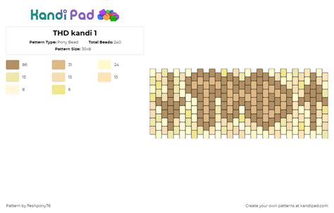THD Kandi Pony Bead Pattern Kandi Pad Kandi Patterns Fuse Bead Patterns Pony Bead Patterns