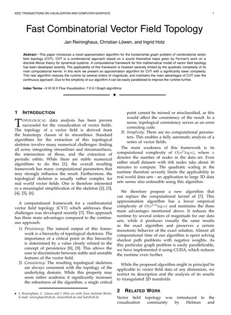 Pdf Fast Combinatorial Vector Field Topology