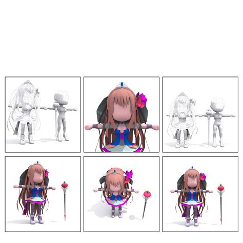 Chibi Girl 3d Modelset02 3d Model 7 Max Unknown 3ds Fbx Obj Free3d