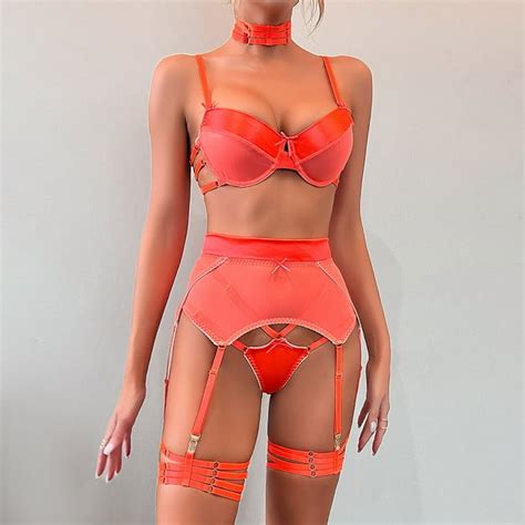 Herrnalise Lingerie Womens Lingerie Erotic Lingerie 5 Piece Set Splicing Personality Sexy Set
