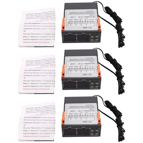 3x Stc 3008 110 220v Dual Digital Thermostat Temperature Controller For Incubator Thermostat