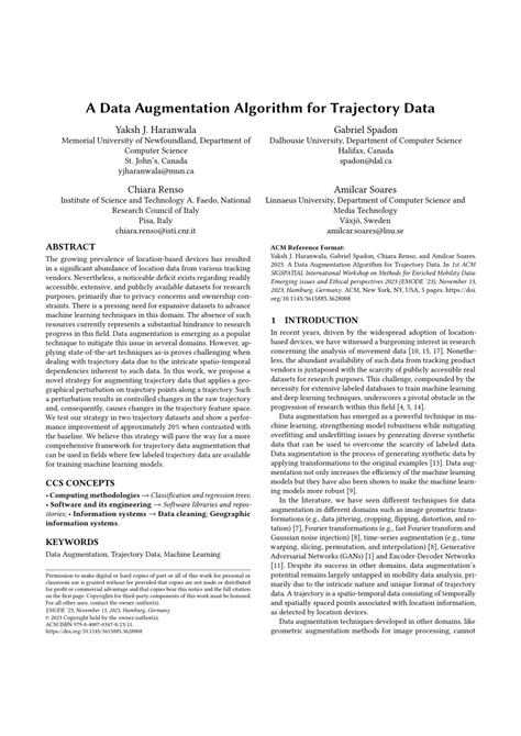 Pdf A Data Augmentation Algorithm For Trajectory Data