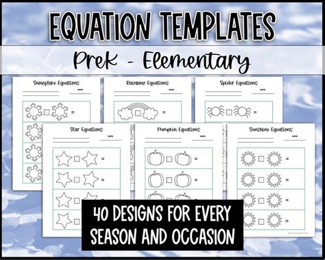 Printable Blank Math Or Music Equation Templates For Preschool And