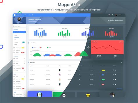Mega Able Bootstrap Angular Admin Template Dashboard Template