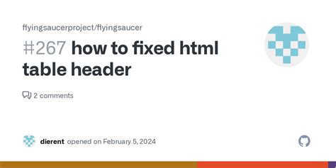 How To Fixed Html Table Header · Issue 267 · Flyingsaucerproject