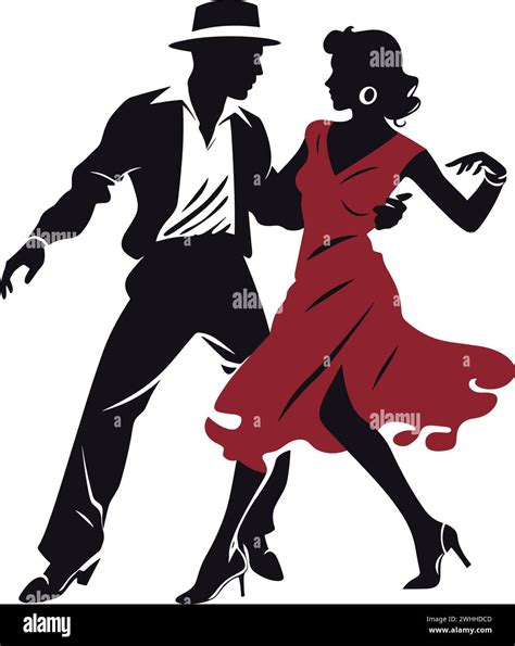 Boogie Woogie Couple Dancing A Vector For Swing Dance Events Stock