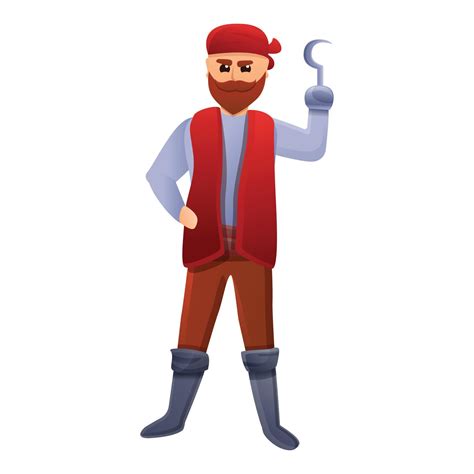 Pirate With Hook Hand Icon Cartoon Style 14225812 Vector Art At Vecteezy
