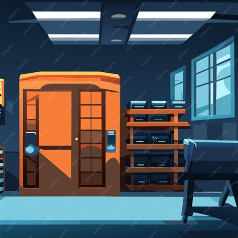 Premium Vector Gym Locker Room Facing One Locker Vector Illustration