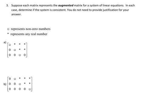 solved suppose each matrix represents the augmented matrix