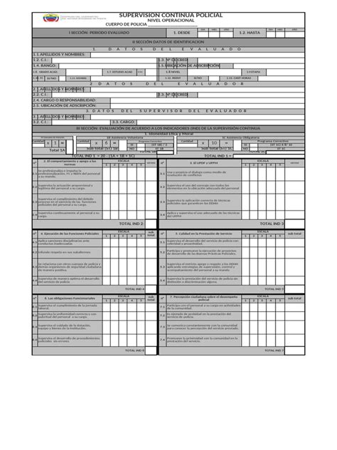Evaluación De Supervisión Policial Pdf Policía Criminología