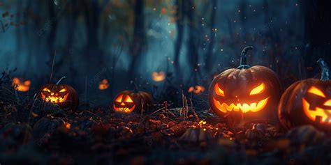 짙은 안개 속에 무서운 호박이 있는 신비로운 할로윈 배경 할로윈 배경 안개 배경 일러스트 및 사진 무료 다운로드 Pngtree