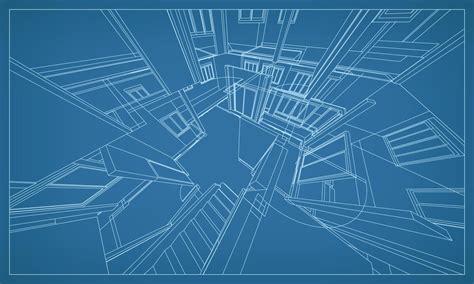 D Perspective Render Of Building Wireframe Structure Vector Vector Art At Vecteezy