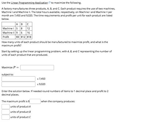 Solved Use The Linear Programming Application To Maximize
