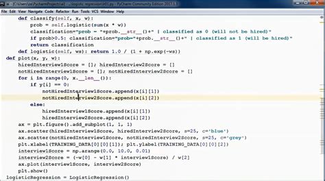 prototype project logistic regression w python and gradient descent