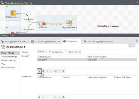 Talend Aggregate Row