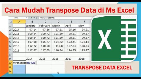 Cara Transpose Data Di Excel Youtube