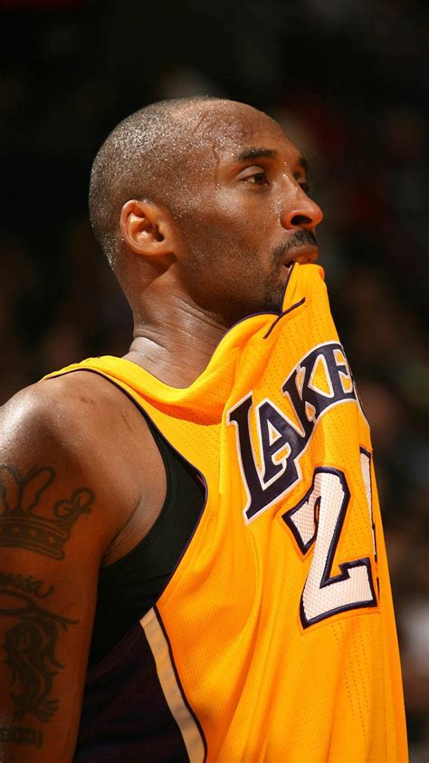 Download Kobe Bryant Cool Jersey In Mouth Wallpaper
