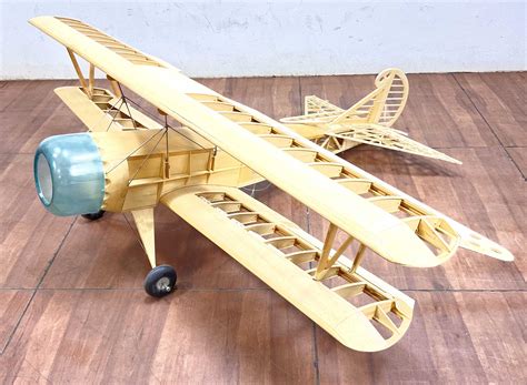 Lot Large Wooden Biplane Lazy Ace