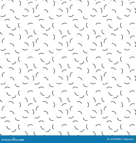 Seamless Pattern Of Short Curves Black Worms On White Background Stock Vector Illustration Of