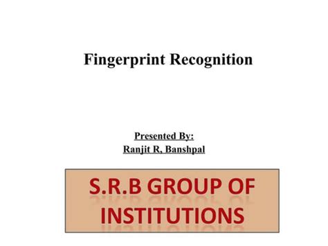 Fingerprint Classification Rules Ppt